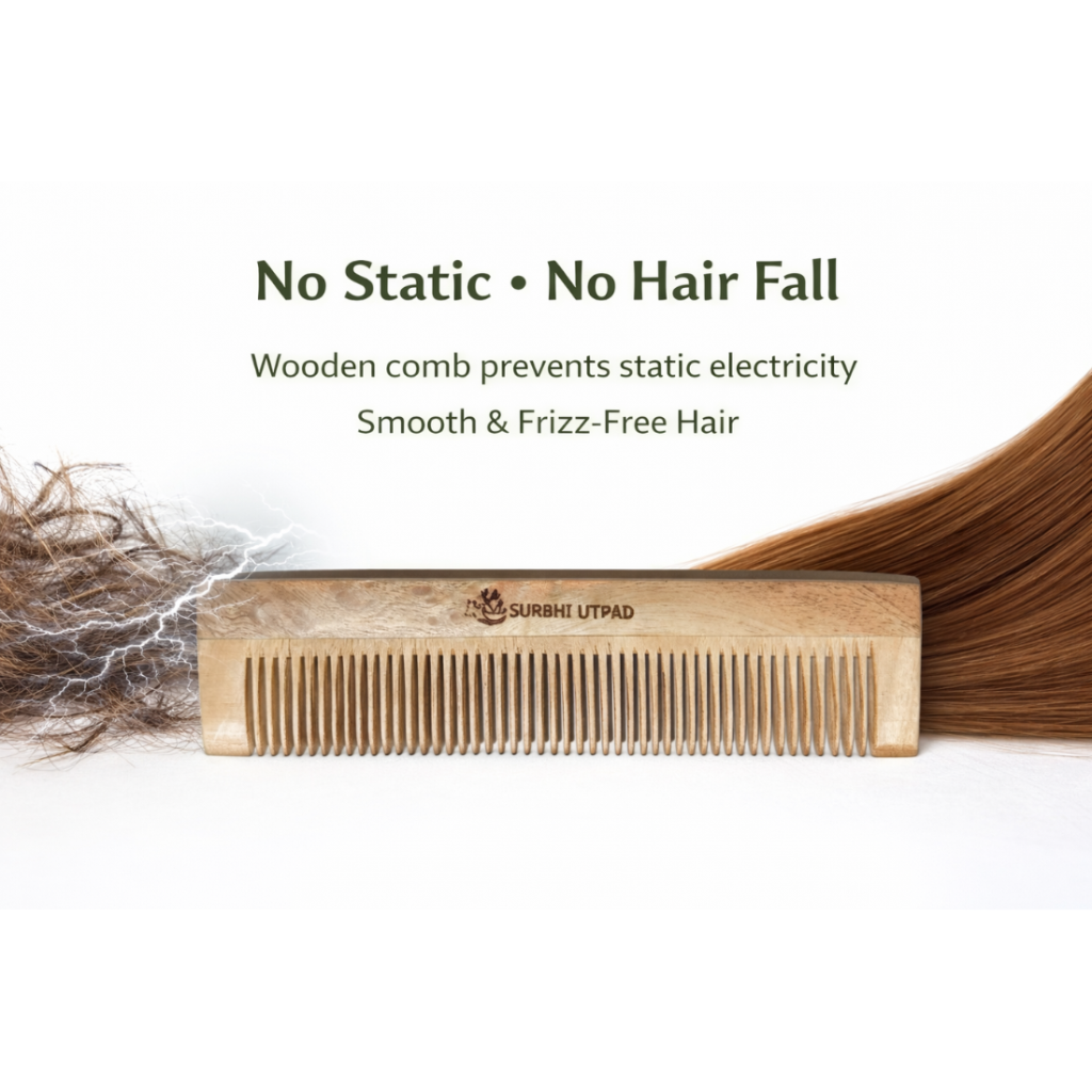 Neem Wood Comb for Women | 100% Natural Neem Wooden Hair Comb | Anti ...